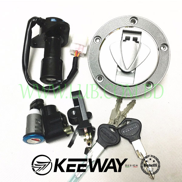 Keeway RKS 100/125 Lock & Key set (5 NUT Fuel Cap) - Lub BD